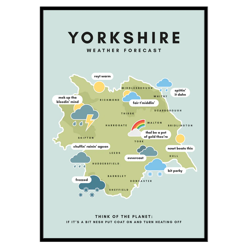 Yorkshire Weather Forecast - Print – TheYorkshirePrintCompany
